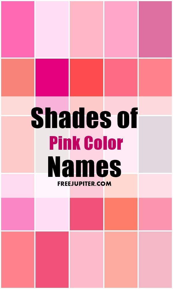 50 Shades Of Pink Color Names